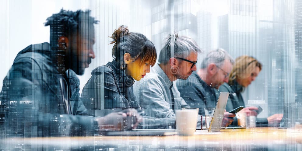 Modern Professionals Collaborating with Technology in a High Tech ...