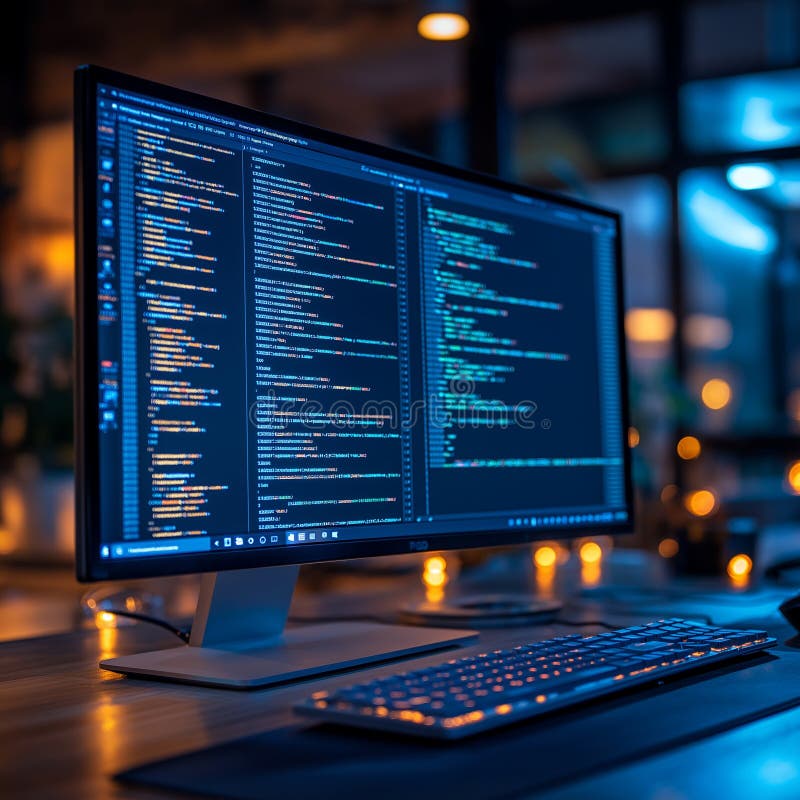 Modern Programers Computer Screen Innovation Concept Ai Generated Art ...