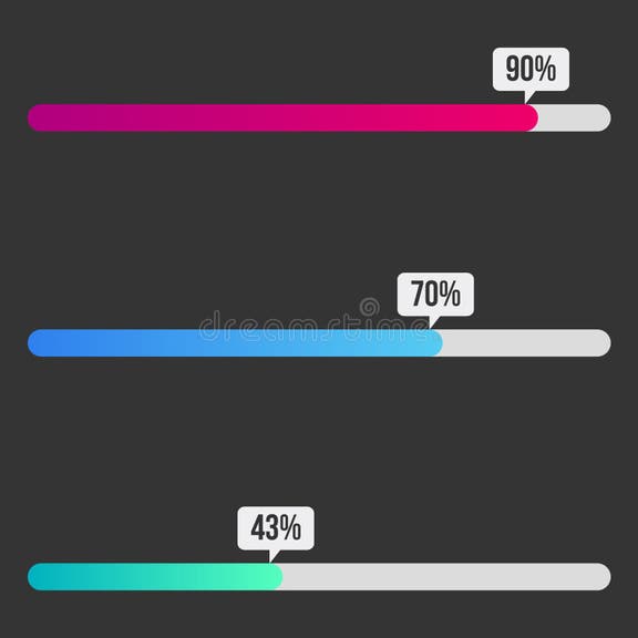 Modern Progress Bar. UX Design. Template Stock Vector - Illustration of ...