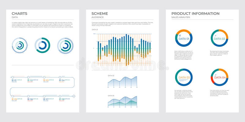 Modern Project Charts. Finance Elements Vector Illustration. Stock ...