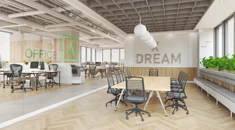 Modern Project of Office Interior Stock Illustration - Illustration of ...
