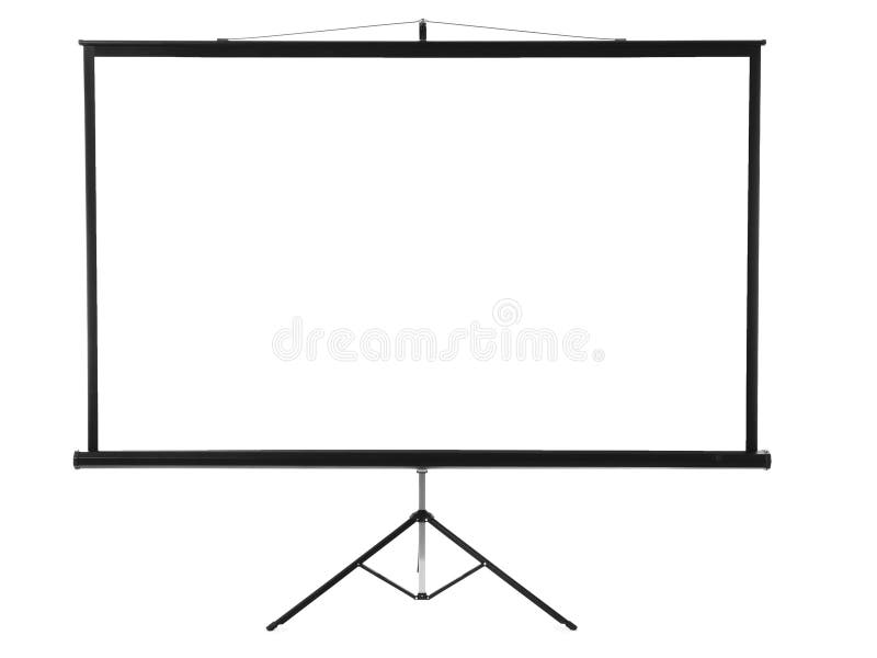 Modern Projector Screen on White Background Stock Photo - Image of ...