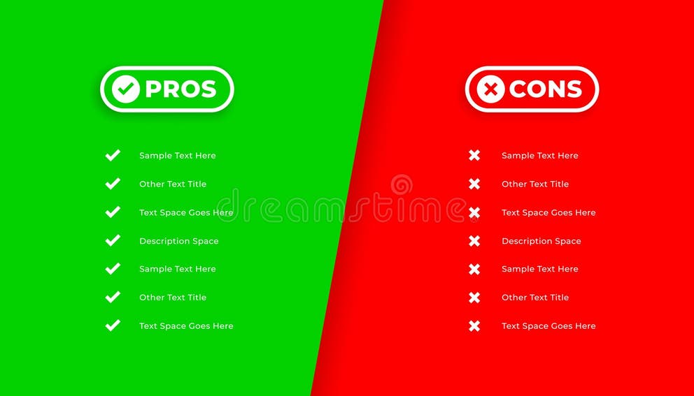 Pros Vs Cons Sign Stock Illustrations – 27 Pros Vs Cons Sign Stock ...