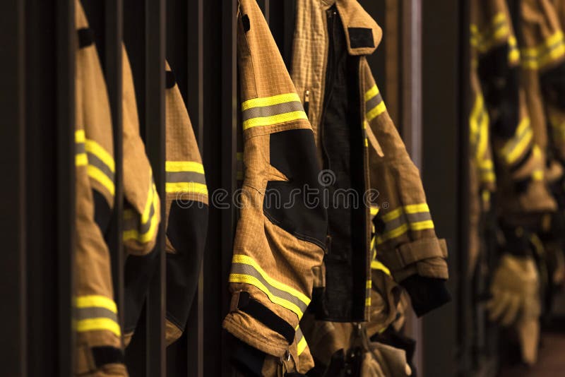 Modern Protective Clothing from Firefighters Stock Image - Image of ...