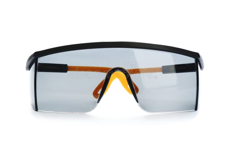 Modern Protective Goggles Isolated on White. Stock Image - Image of ...