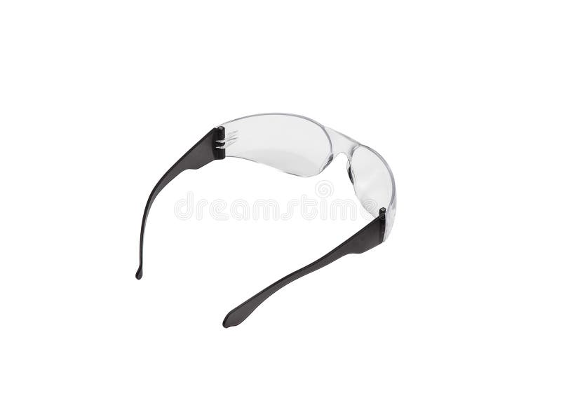 Modern Protective Transparent Glasses Isolate on a White Back. Goggles ...