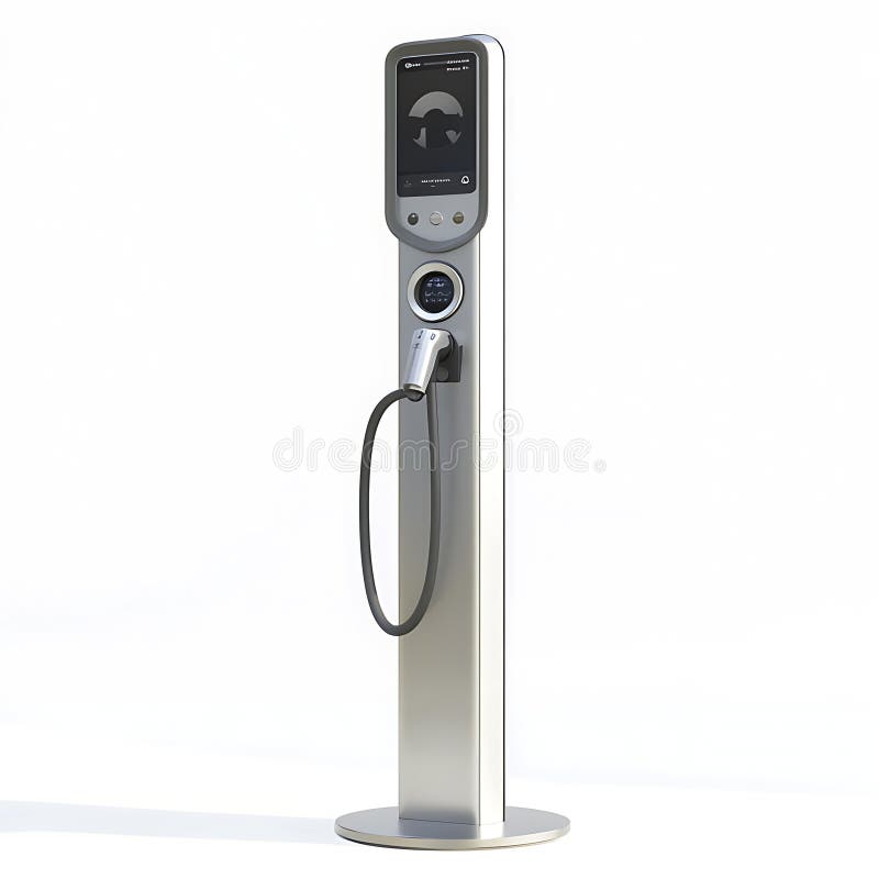 Modern Public Electric Vehicle Charger with High-Tech Features Stock ...