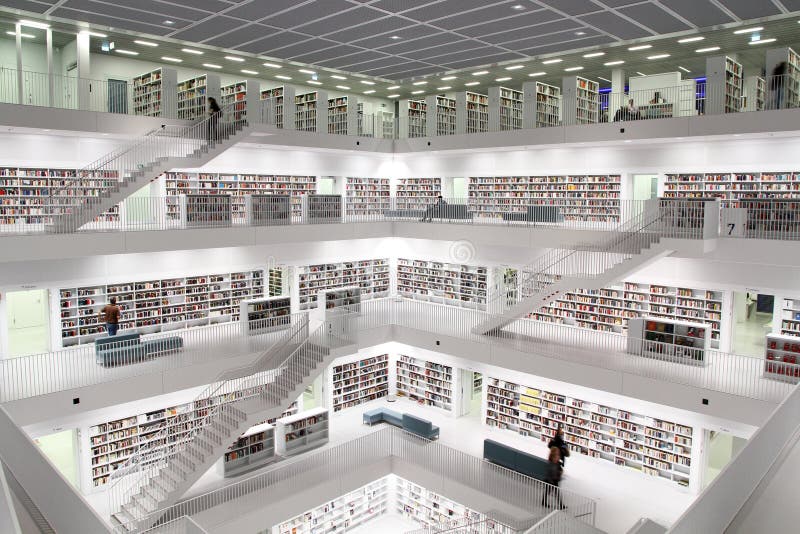 Modern public library stock image. Image of bookcase - 53280579