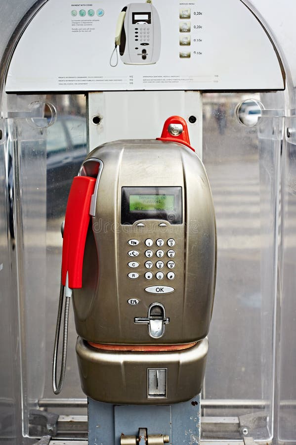 Modern Public Telephone on City Street Stock Image - Image of modern ...