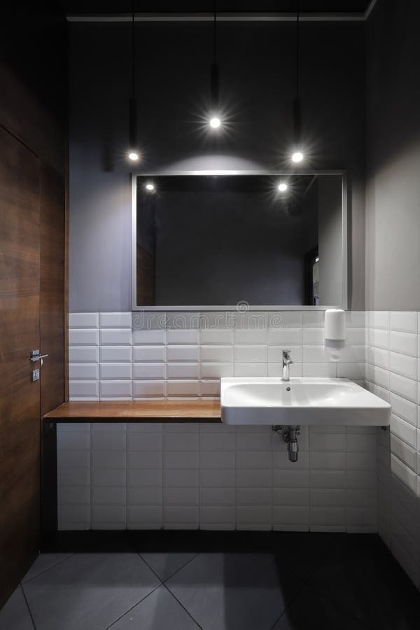 Modern Public WC Toilet Interior Stock Image - Image of apartment ...