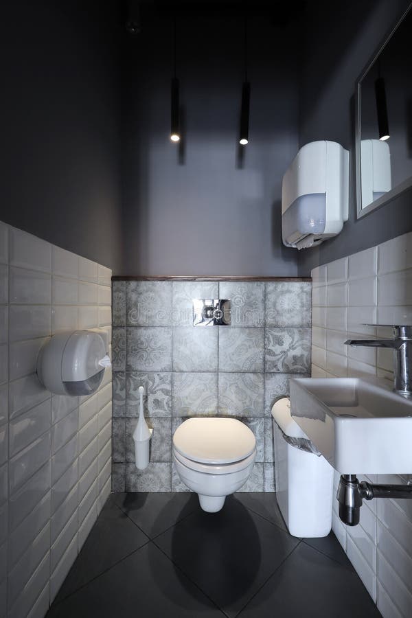 Modern Public WC Toilet Interior Stock Photo - Image of stylish, indoor ...