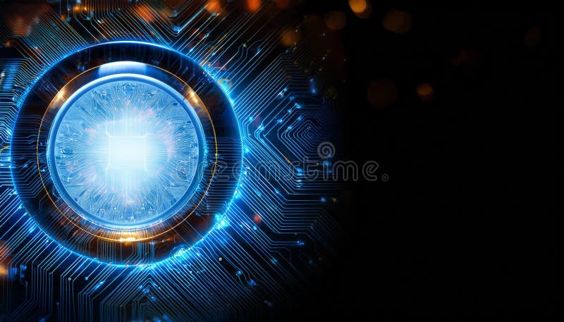 Modern a Pulsating Energy Core Surrounded by Transparent Circuits ...