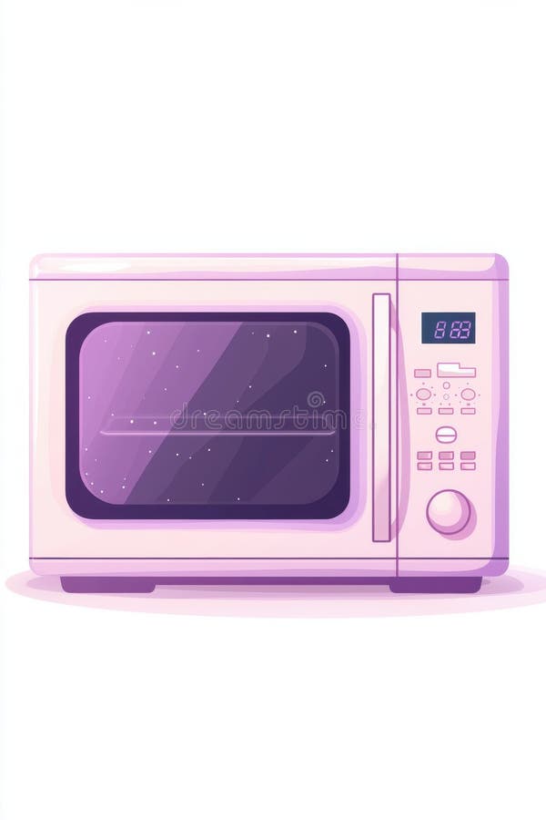 Modern Purple Microwave Illustration Featuring Digital Controls and a Sleek Design Stock Image ...