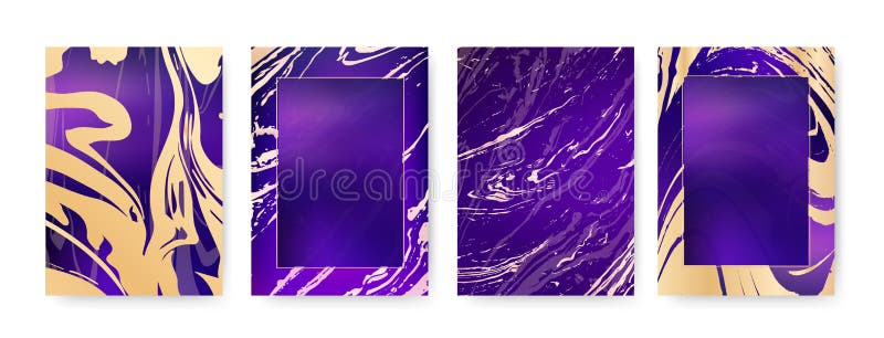 Modern Purple Vector Cover Design Set. Prestigious Background with ...