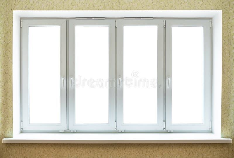 Modern PVC Window Frame Isolated on White Stock Photo - Image of sill ...
