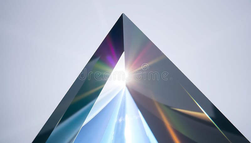 Modern Pyramid Structure with Light Beams, Architectural Design ...
