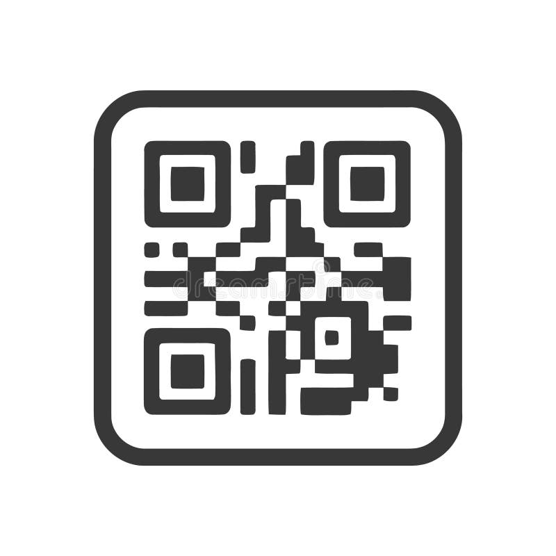 Modern QR Code Scan Icon, Digital Technology Symbol Stock Vector - Illustration of frame, dark ...
