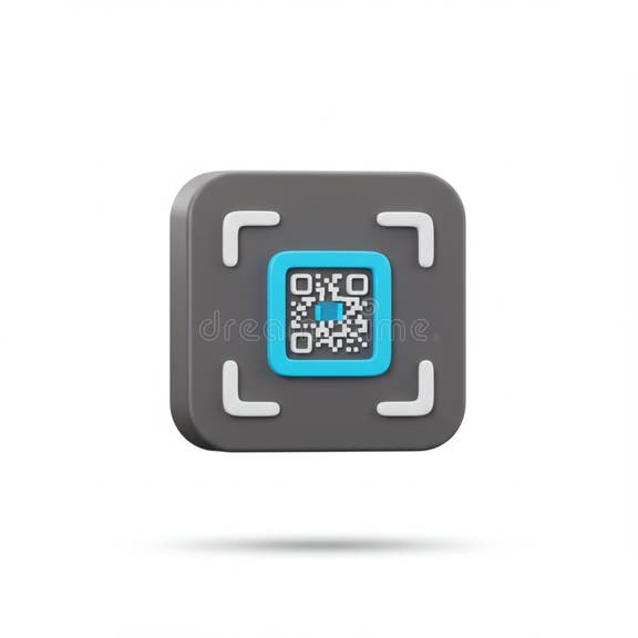 Modern QR Code Scanner App Icon Digital Design Gray Blue Technology 3D ...