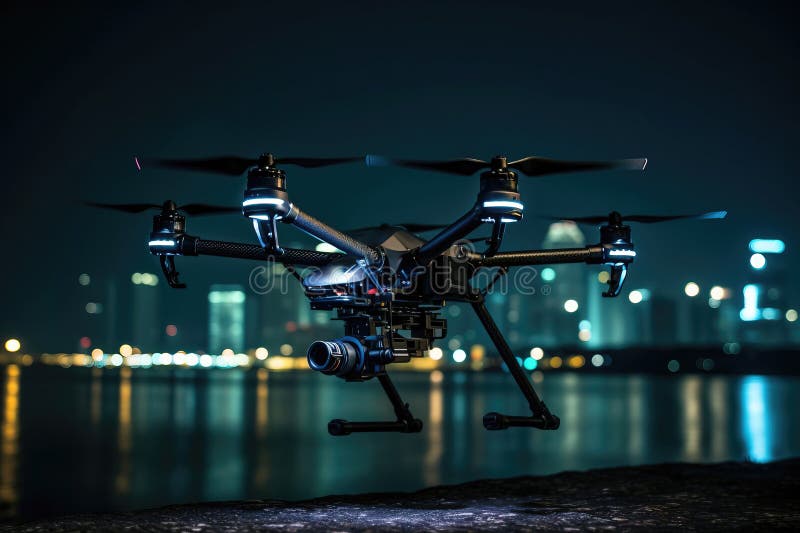 Modern Quadcopter Drone with a High Resolution Camera Stock Image ...