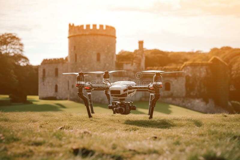 Modern Quadcopter Drone with a High Resolution Camera Stock Image ...