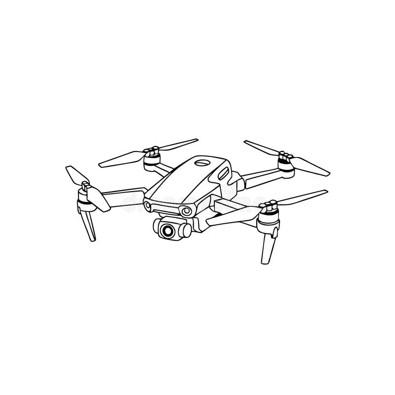 Modern Quadcopter Drone Outline Vector Design for Technology and ...