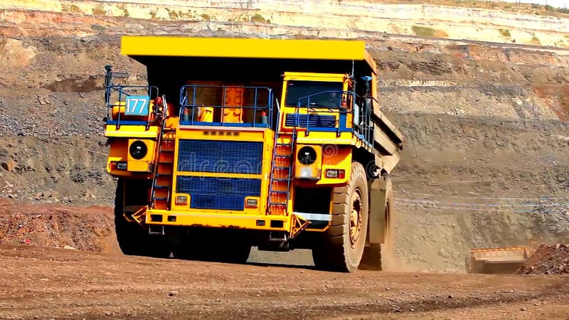 The Modern Quarry Truck Drives through the Quarry. Visualization of the ...