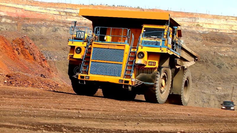 The Modern Quarry Truck Drives through the Quarry. Visualization of the ...