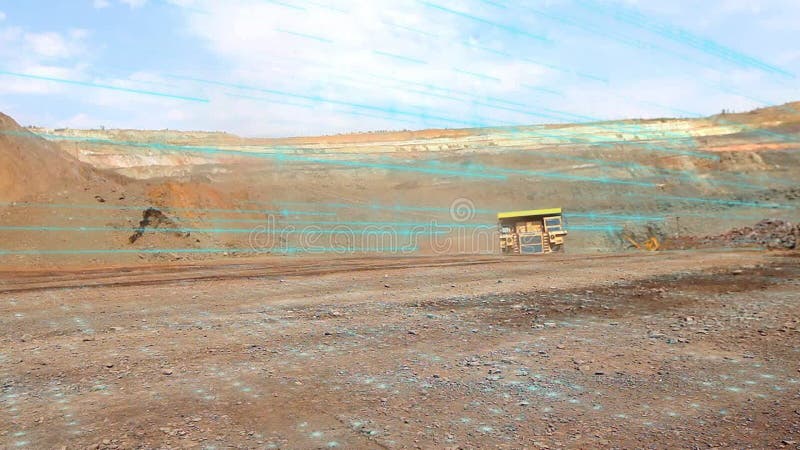 The Modern Quarry Truck Drives through the Quarry. Visualization of the ...