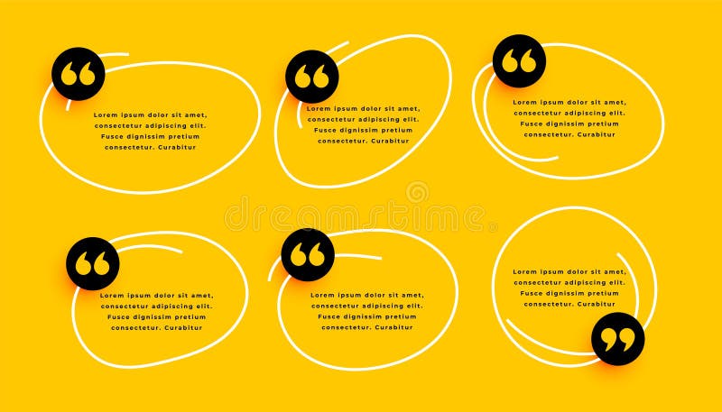 Modern Quotation Mark Frame Icon Template in Collection Stock Vector ...