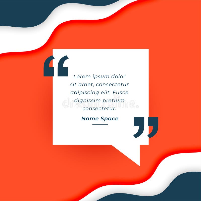 Modern Quotation Text Box Border Template Vector Illustration Stock ...