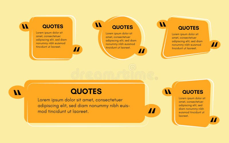 Modern Quote Box Templates Set Stock Illustration - Illustration of ...