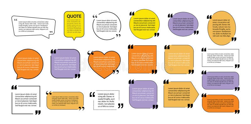 Modern Quote Box Text Template Design Elements Stock Vector ...