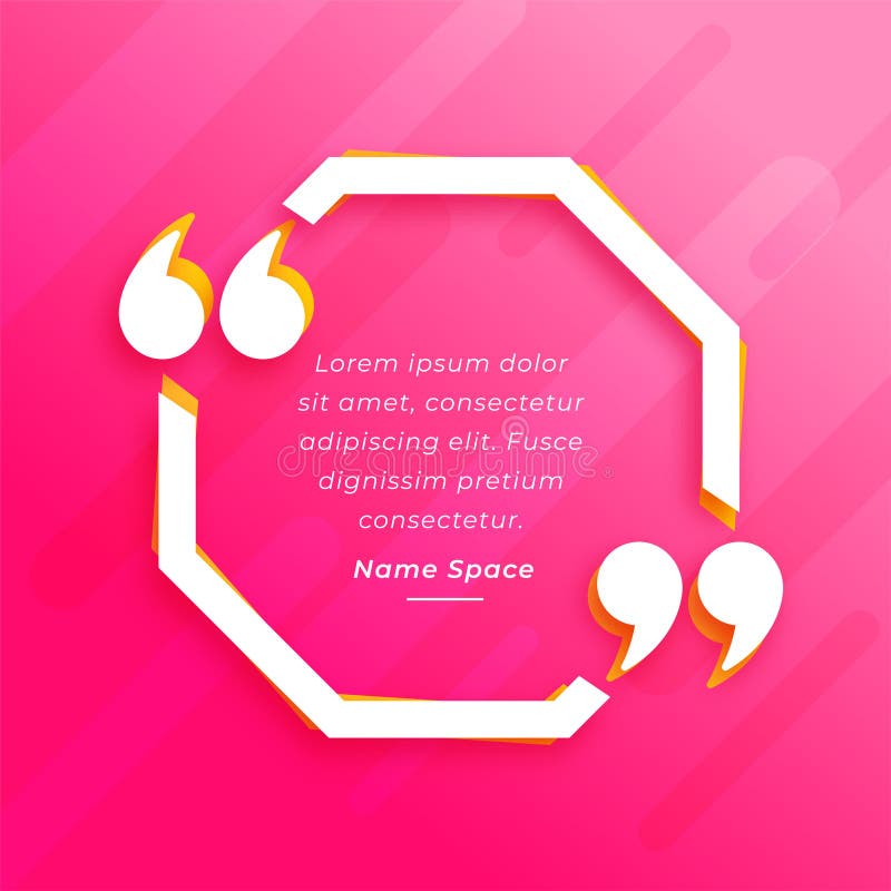 Modern Quote Frame Template for Feedback or Comment Stock Vector ...
