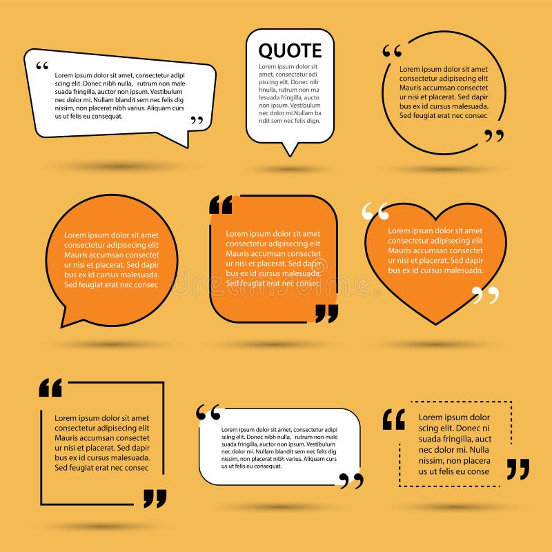 Modern Quote Text Template Design Elements Stock Vector - Illustration ...