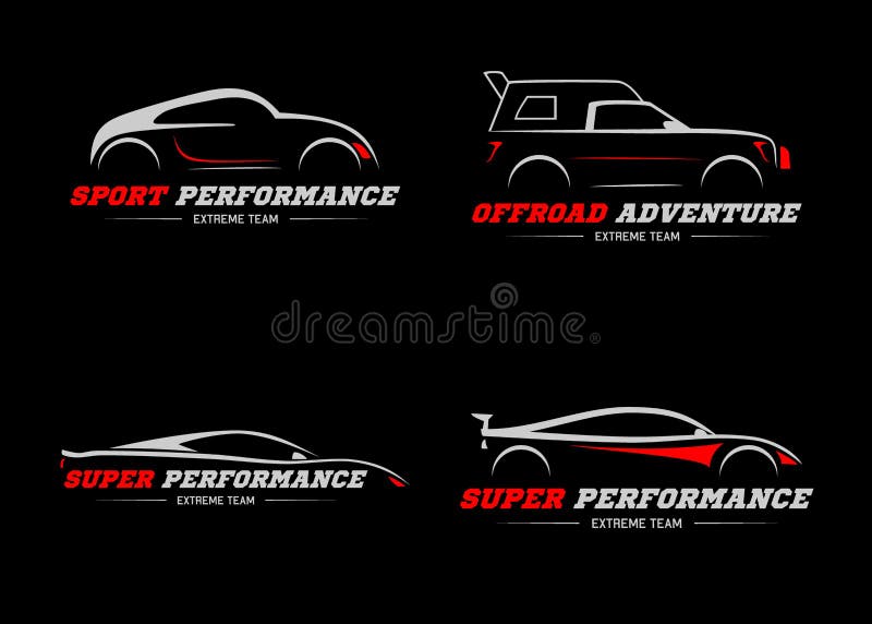 Modern Race Car Logo Collection Stock Vector - Illustration of auto ...