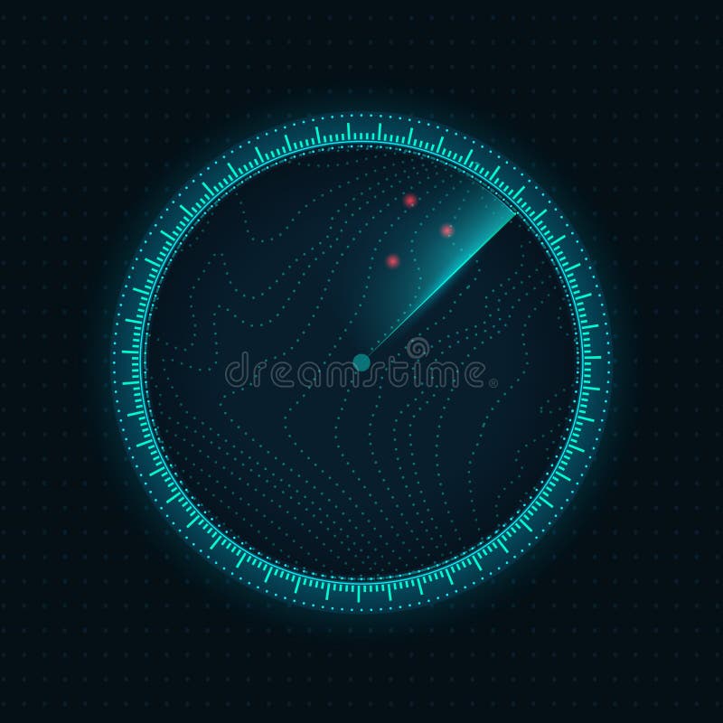 Modern Radar Screen in Blue Color Stock Vector - Illustration of signal ...