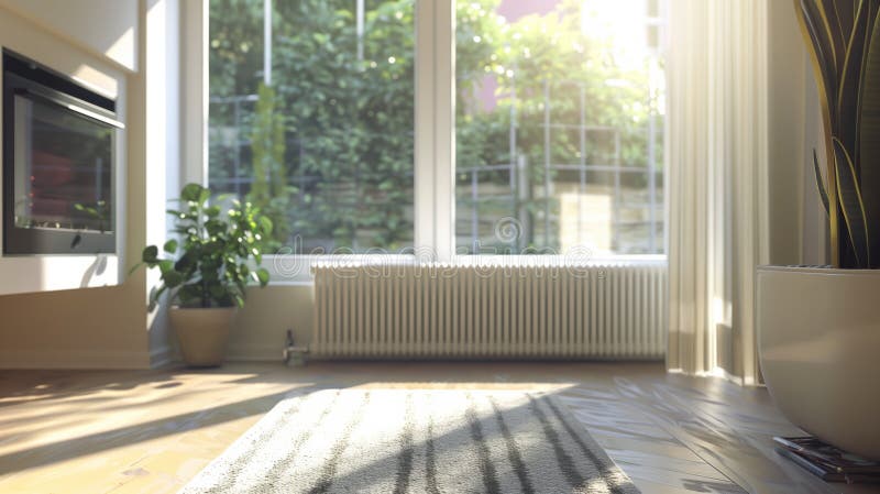 Modern Radiator at Home. Central Heating System Stock Image - Image of ...
