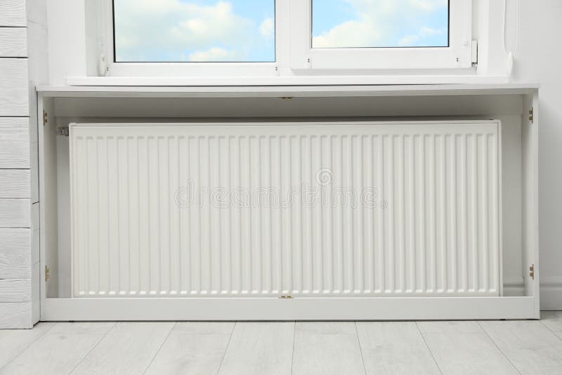 Modern Radiator at Home. Central Heating System Stock Image - Image of ...
