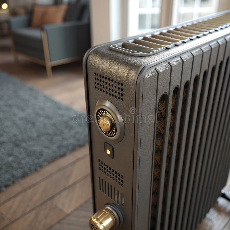 Modern Radiator in Living Room Setting, Heating, Interior Design Stock ...