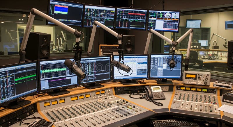 Professional Radio Broadcasting Studio Stock Illustration ...