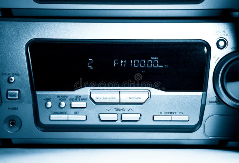 Modern radio front view stock image. Image of player, front - 6120369