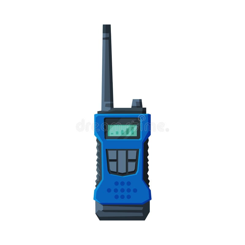 Modern Radio Transmitter, Handheld Portable Blue Device with Screen and ...