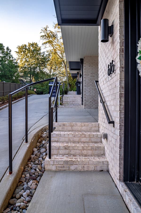Modern Railing Ans Stair at New Finished Building Imagen de archivo ...