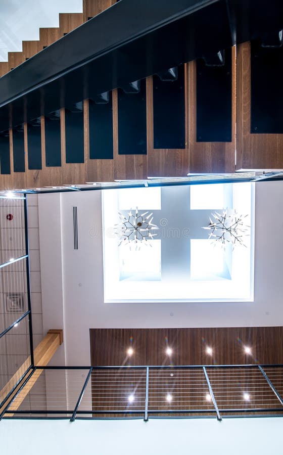 Modern Railing Ans Stair at New Finished Building Stock Photo - Image ...