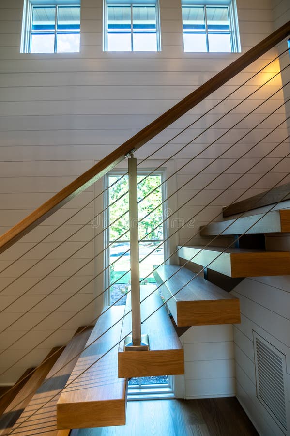 Modern Railing Ans Stair at New Finished Building Stock Image - Image ...