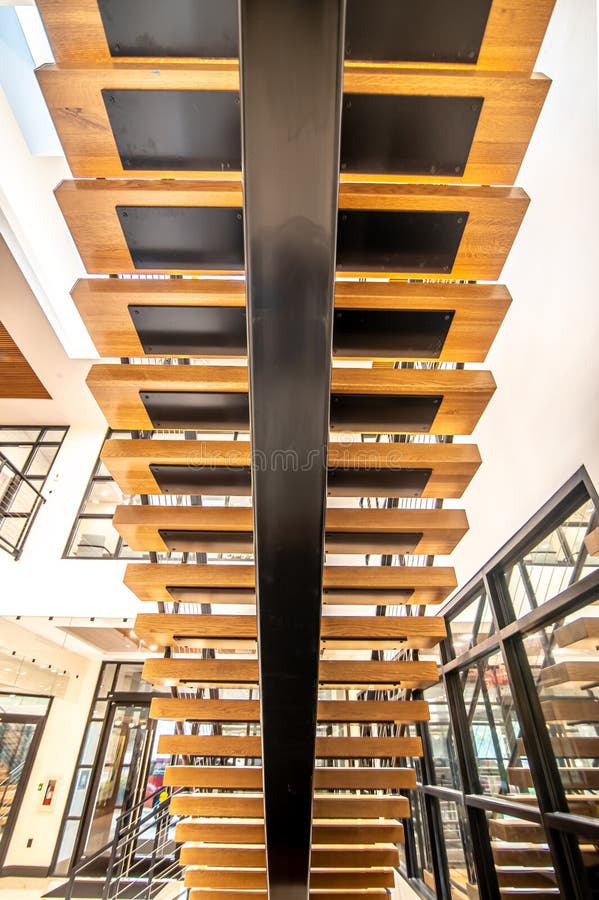 Modern Railing Ans Stair at New Finished Building Stock Image - Image ...