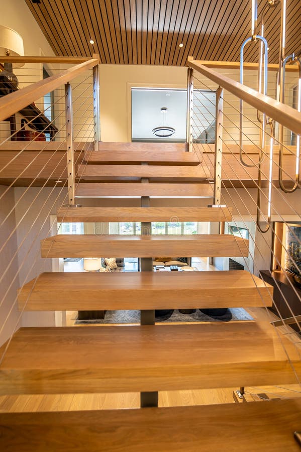 Modern Railing Ans Stair at New Finished Building Stock Photo - Image ...