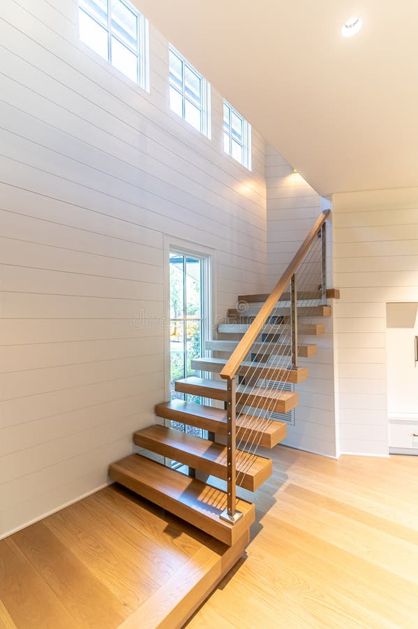 Modern Railing Ans Stair at New Finished Building Stock Photo - Image ...