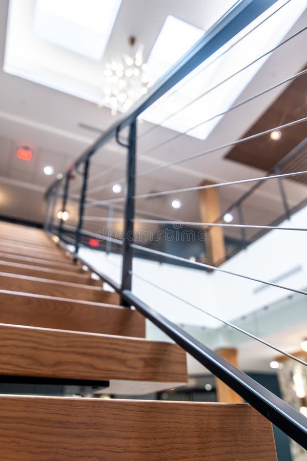 Modern Railing Ans Stair at New Finished Building Stock Photo - Image ...