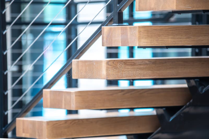 Modern Railing Ans Stair at New Finished Building Stock Image - Image ...